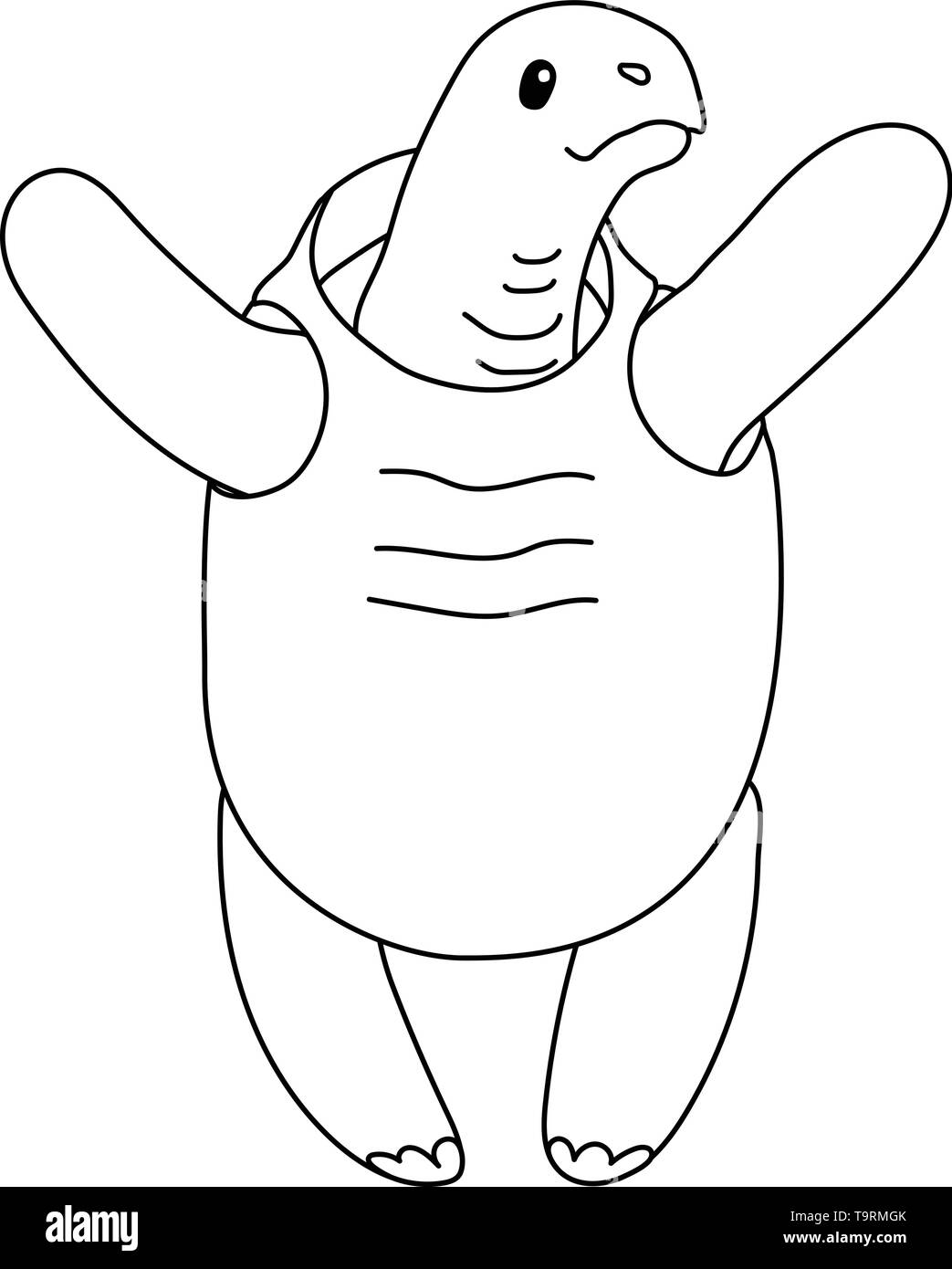 vector line cartoon animal clip art tortoise, turtle Stock Vector Image ...