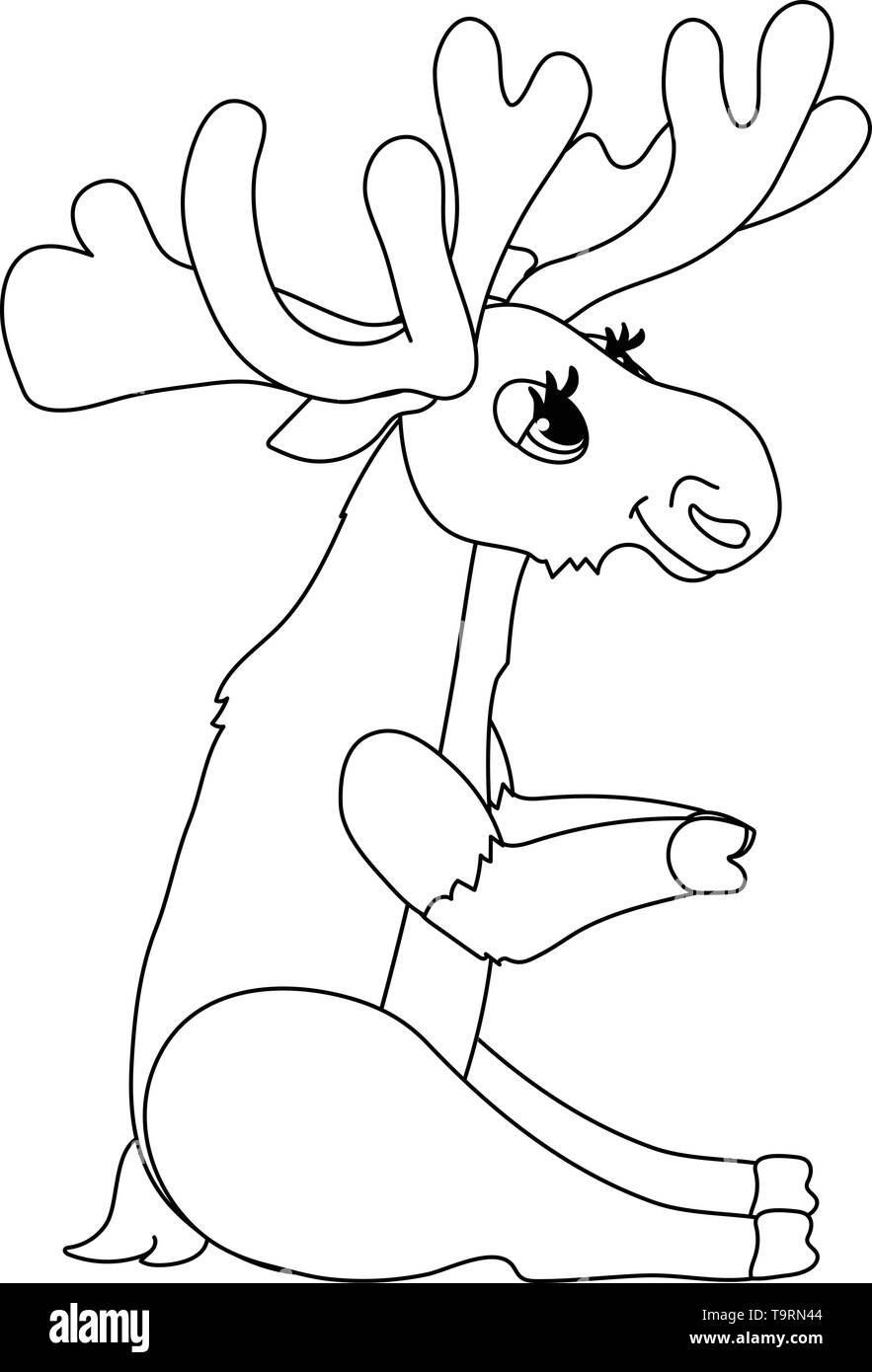 Moose line art Stock Vector Images - Alamy
