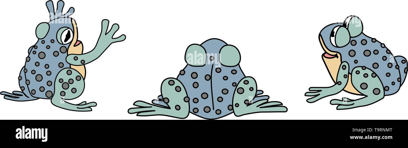 vector scandi cartoon animal clip art green frog, toads Stock Vector ...