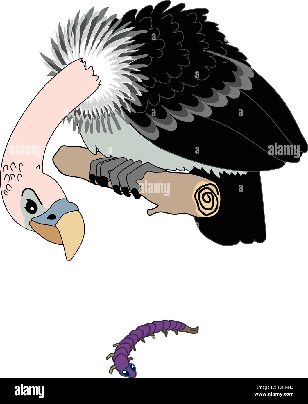 vector scandi cartoon animal clip art predator vulture Stock Vector ...
