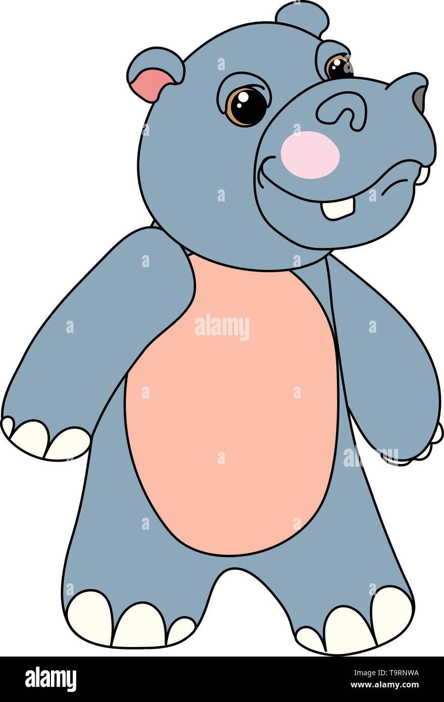 Hippo line art black Stock Vector Images - Alamy