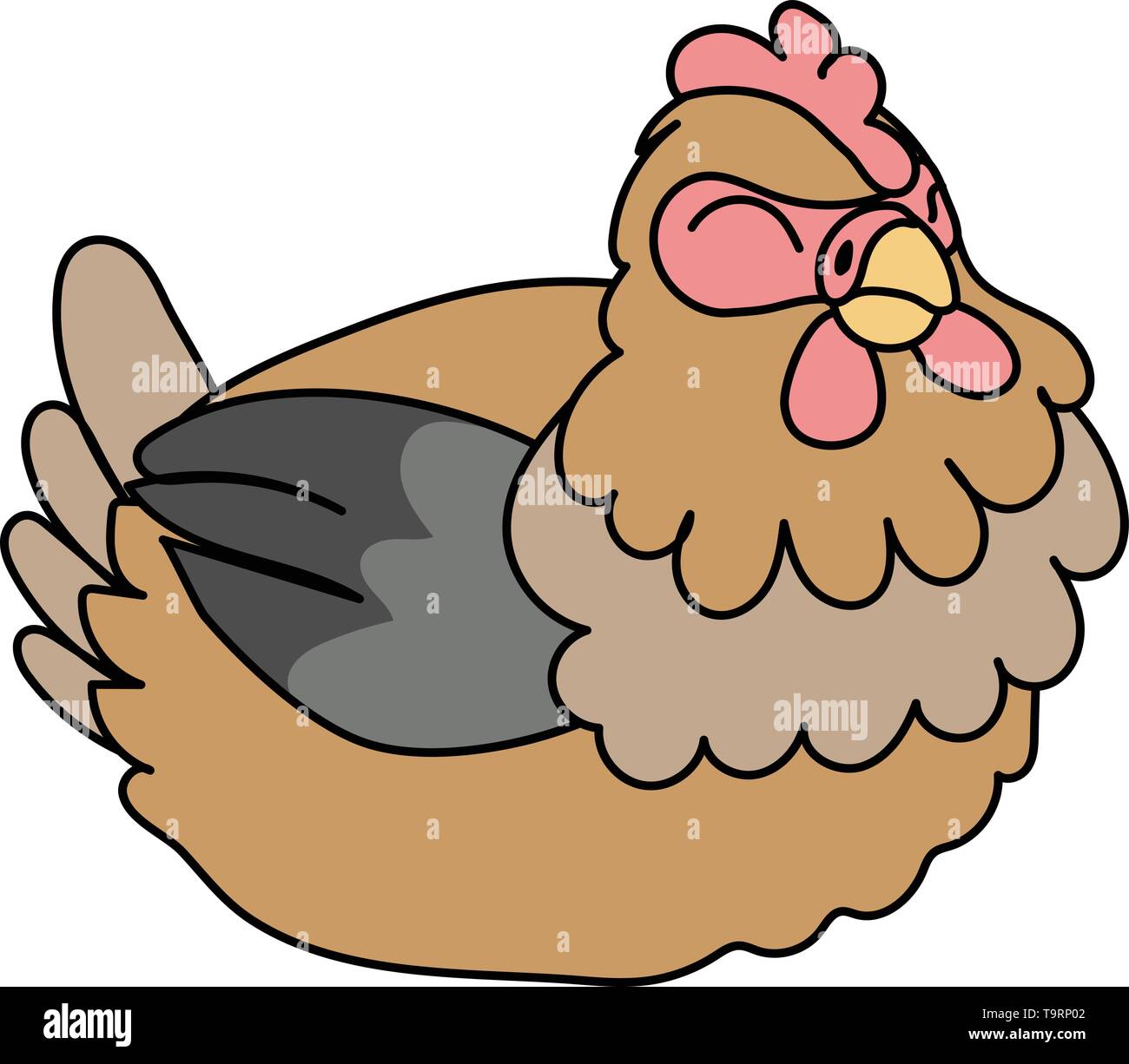 vector scandi cartoon animal clip art laying hen Stock Vector Image ...