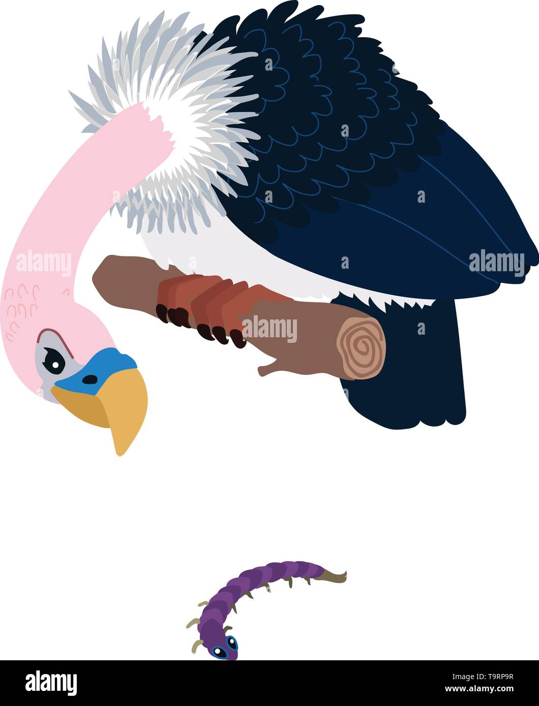vector flat cartoon animal clip art predator vulture Stock Vector Image ...