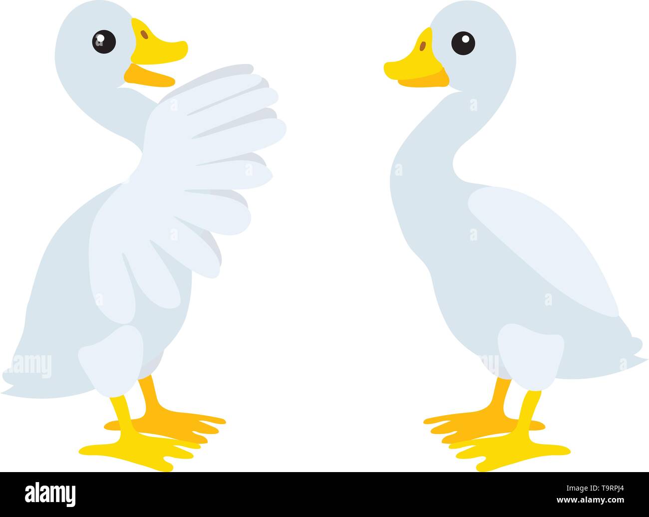 vector flat cartoon animal clip art goose birds Stock Vector Image ...