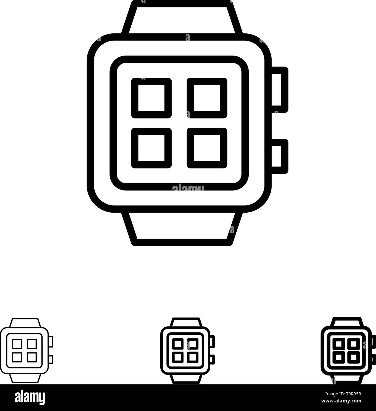 Smart watch wearable technology design Black and White Stock Photos ...