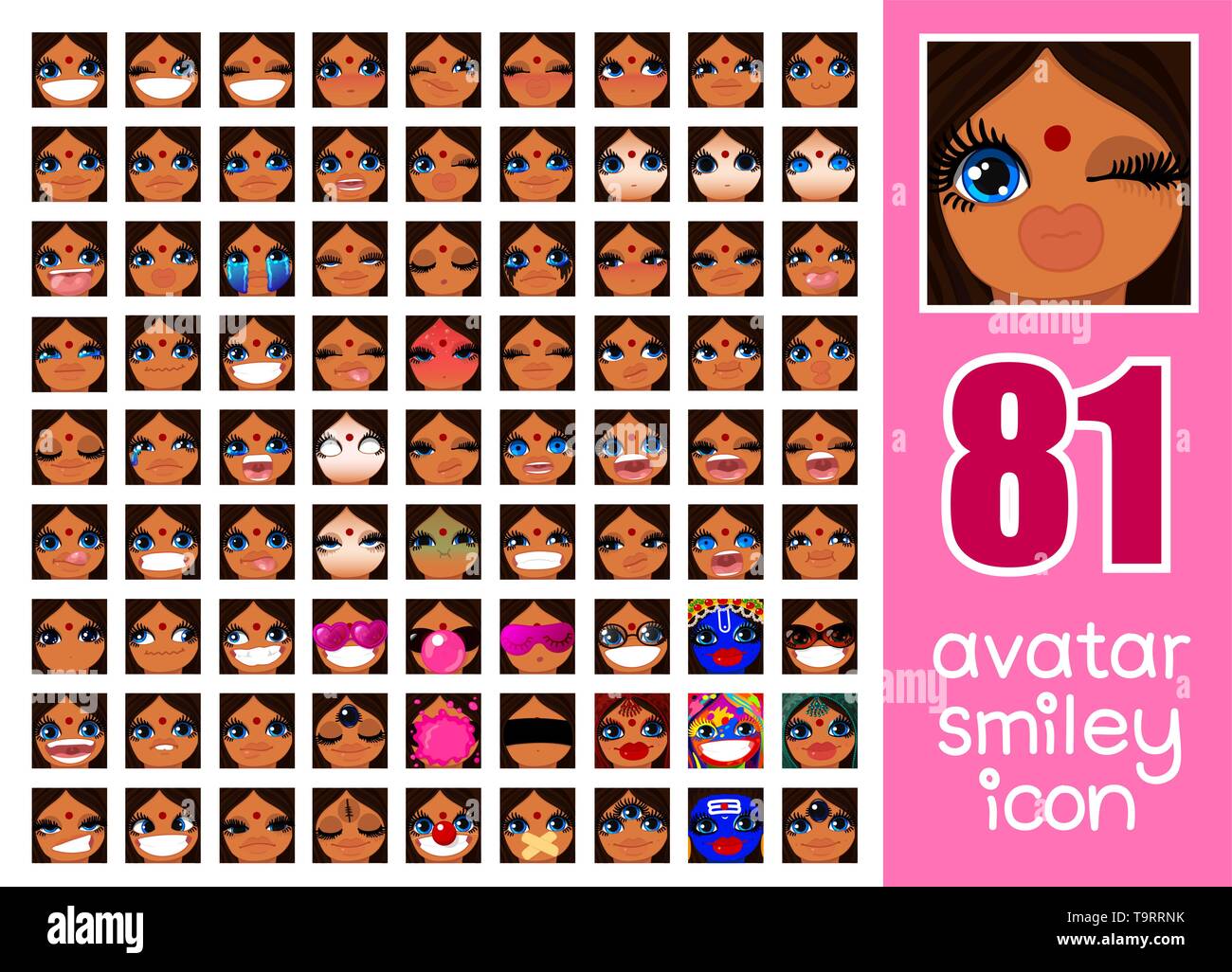 vector SET-81 social media avatars for girl Stock Vector Image & Art ...