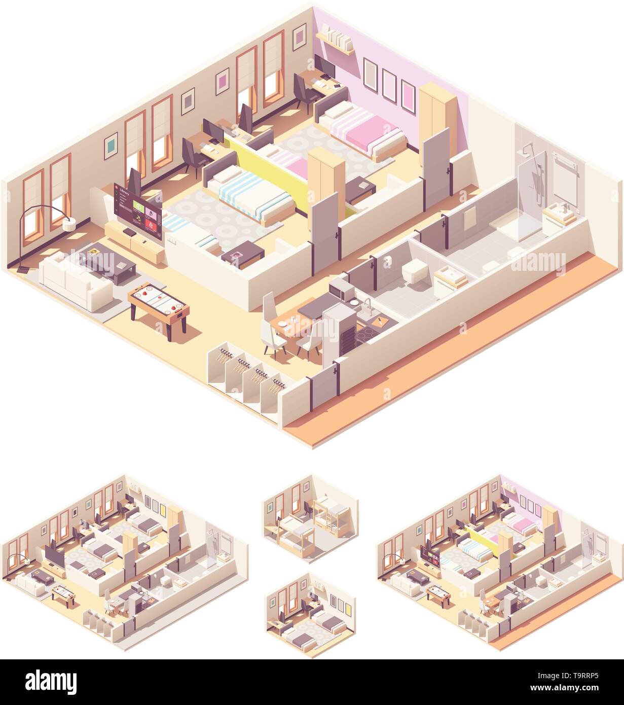 Vector isometric dormitory or dorm room Stock Vector Image & Art - Alamy