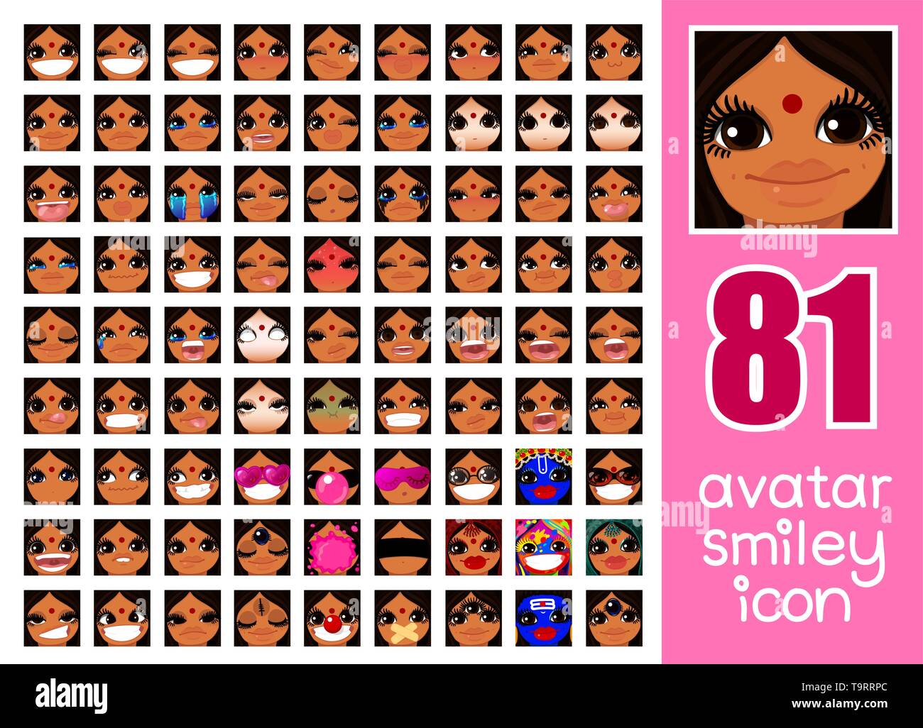 vector SET-81 social media avatars for girl Stock Vector Image & Art ...