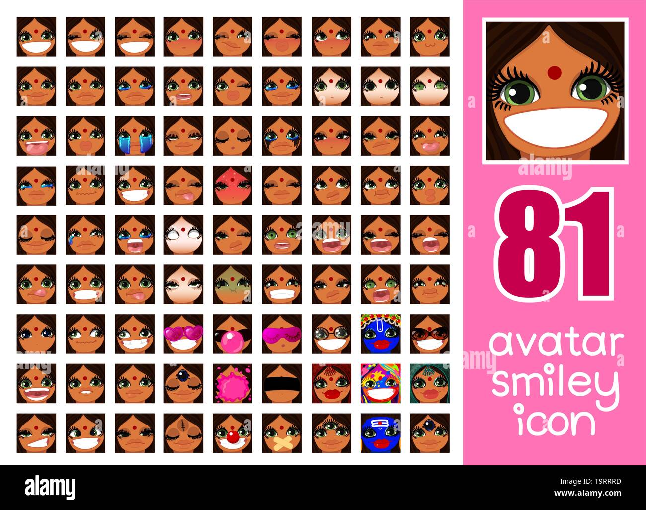 vector SET-81 social media avatars for girl Stock Vector Image & Art ...
