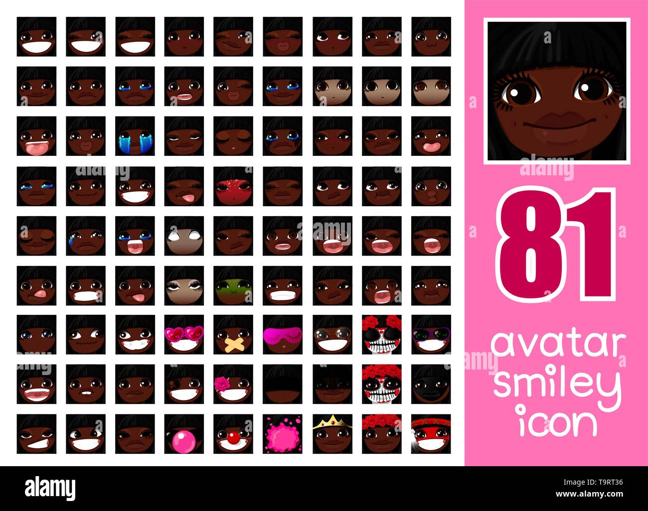 vector SET-81 social media avatars for girl Stock Vector Image & Art ...