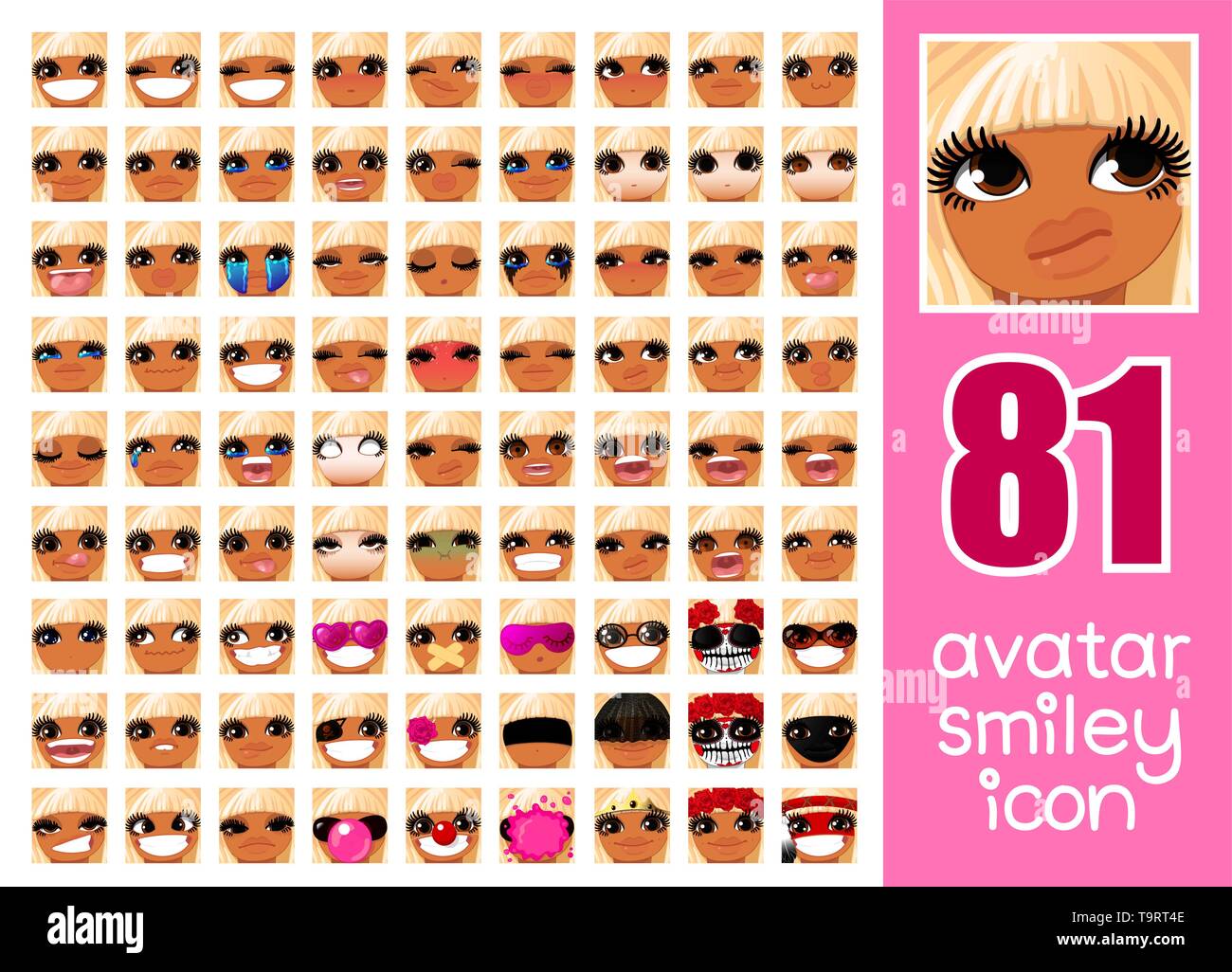 vector SET-81 social media avatars for girl Stock Vector Image & Art ...