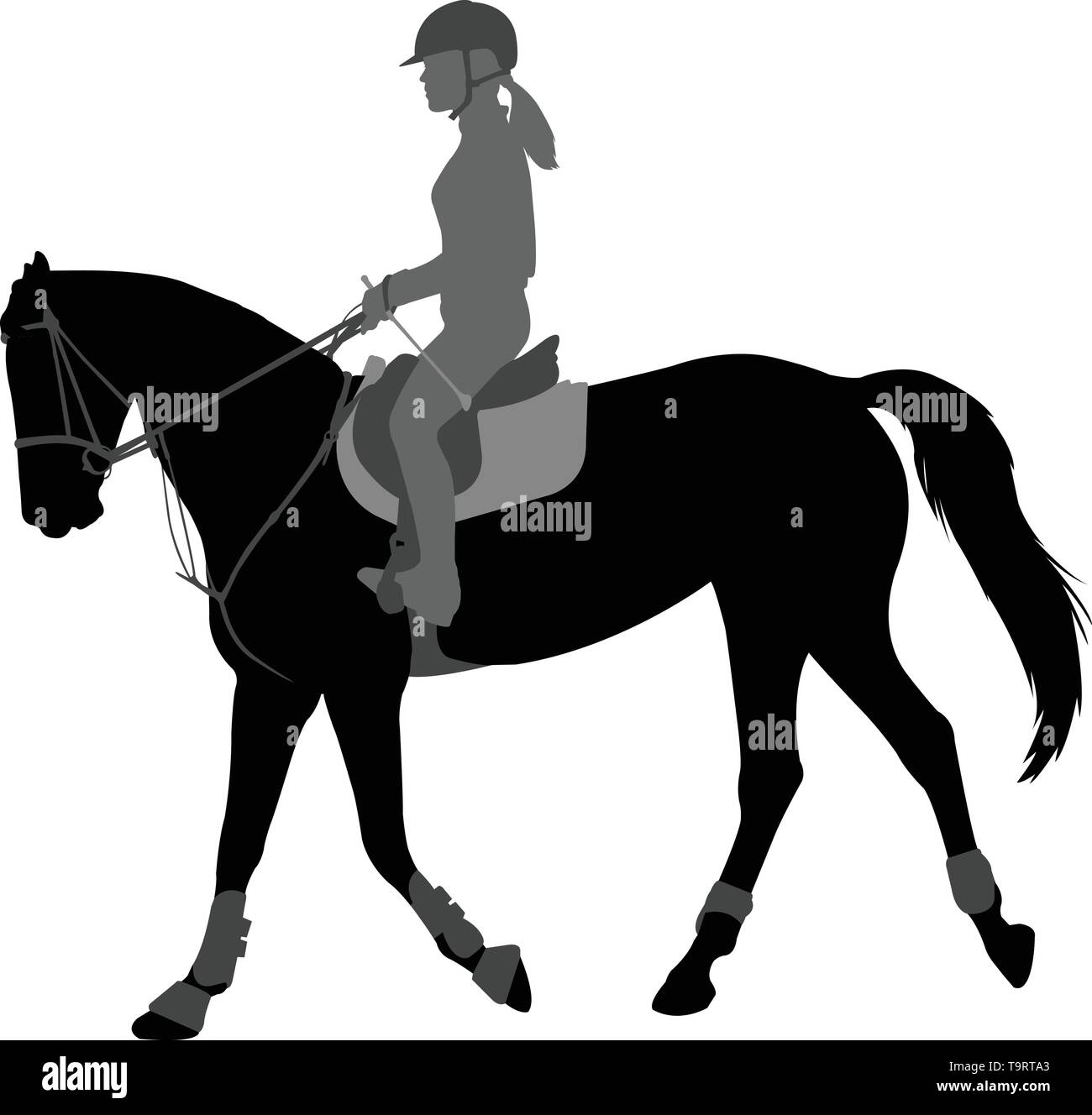 Woman horse riding hat Stock Vector Images - Alamy