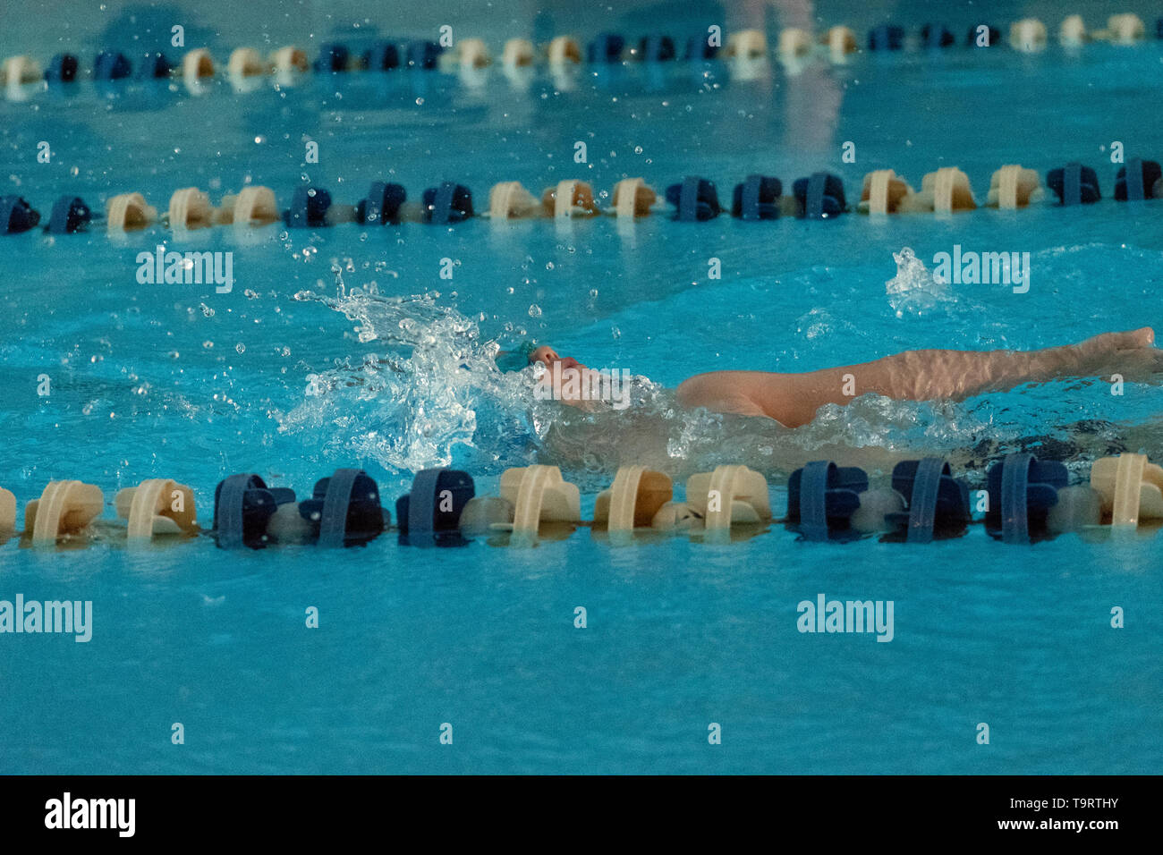 Kid swim backstroke hi-res stock photography and images - Alamy