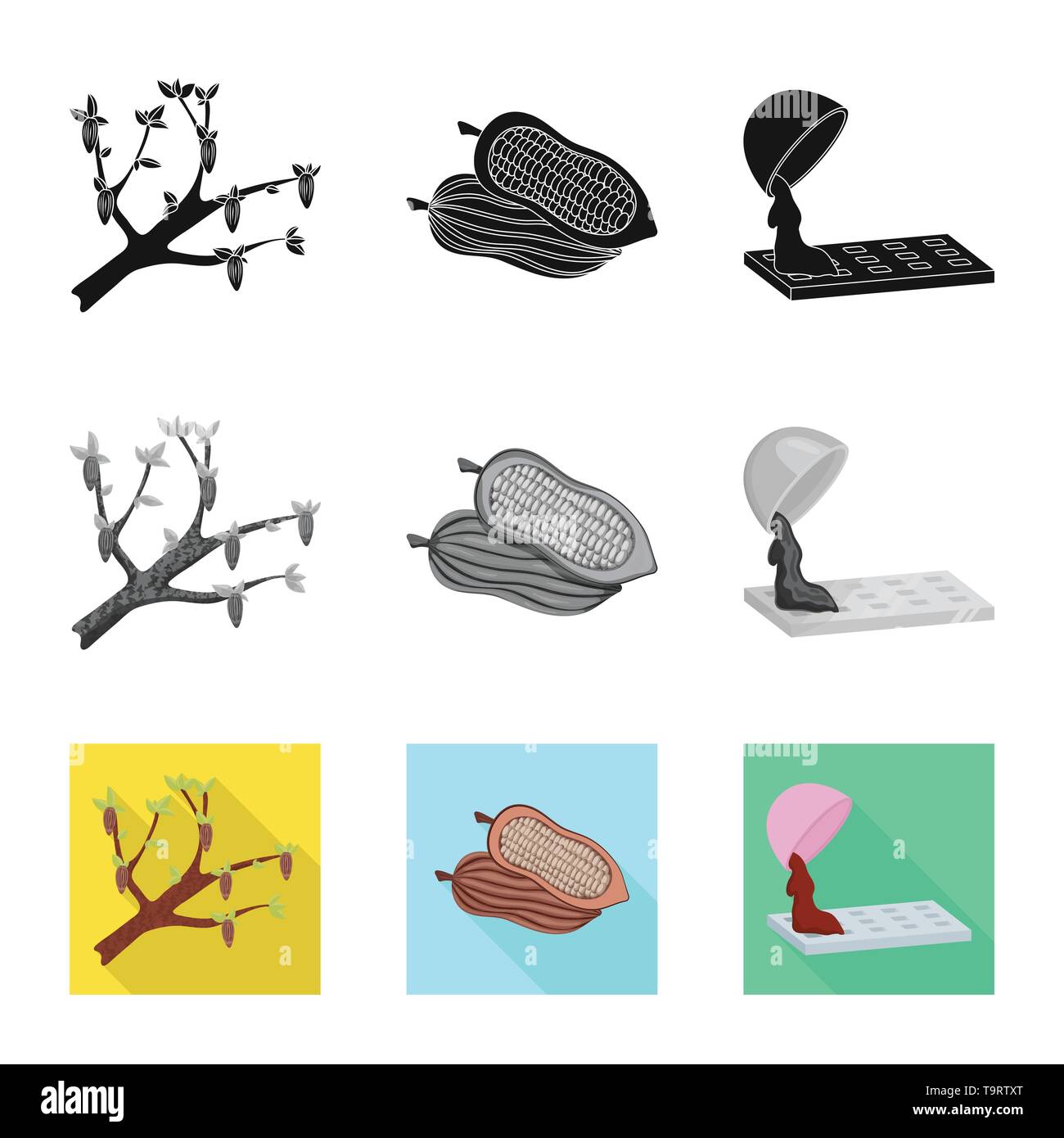 Vector design of food and yummy logo. Collection of food and brown ...