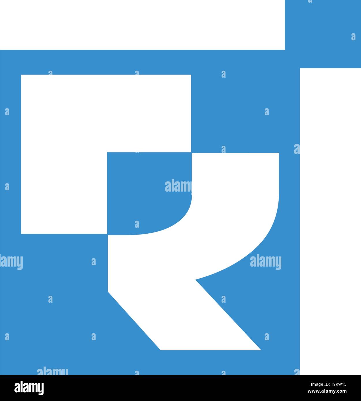 monogram initial R, R logo template black color vector illustration ...