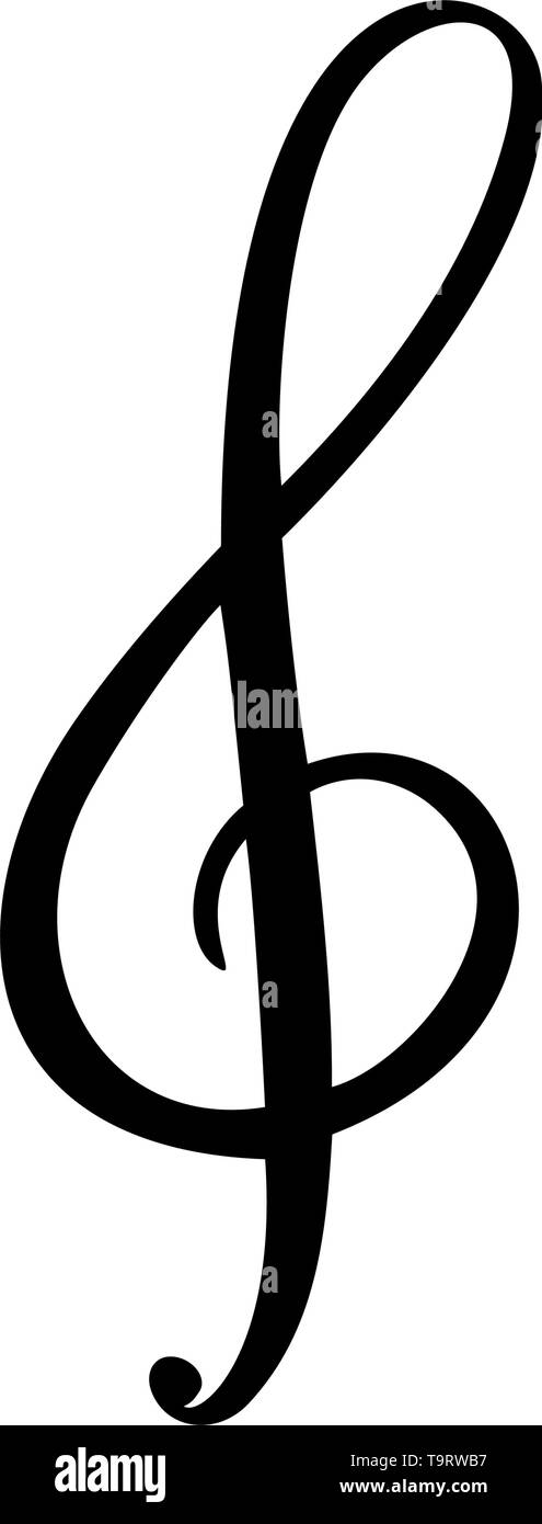 Music key hand drawn vector logo and icon Illustration. Musical theme ...