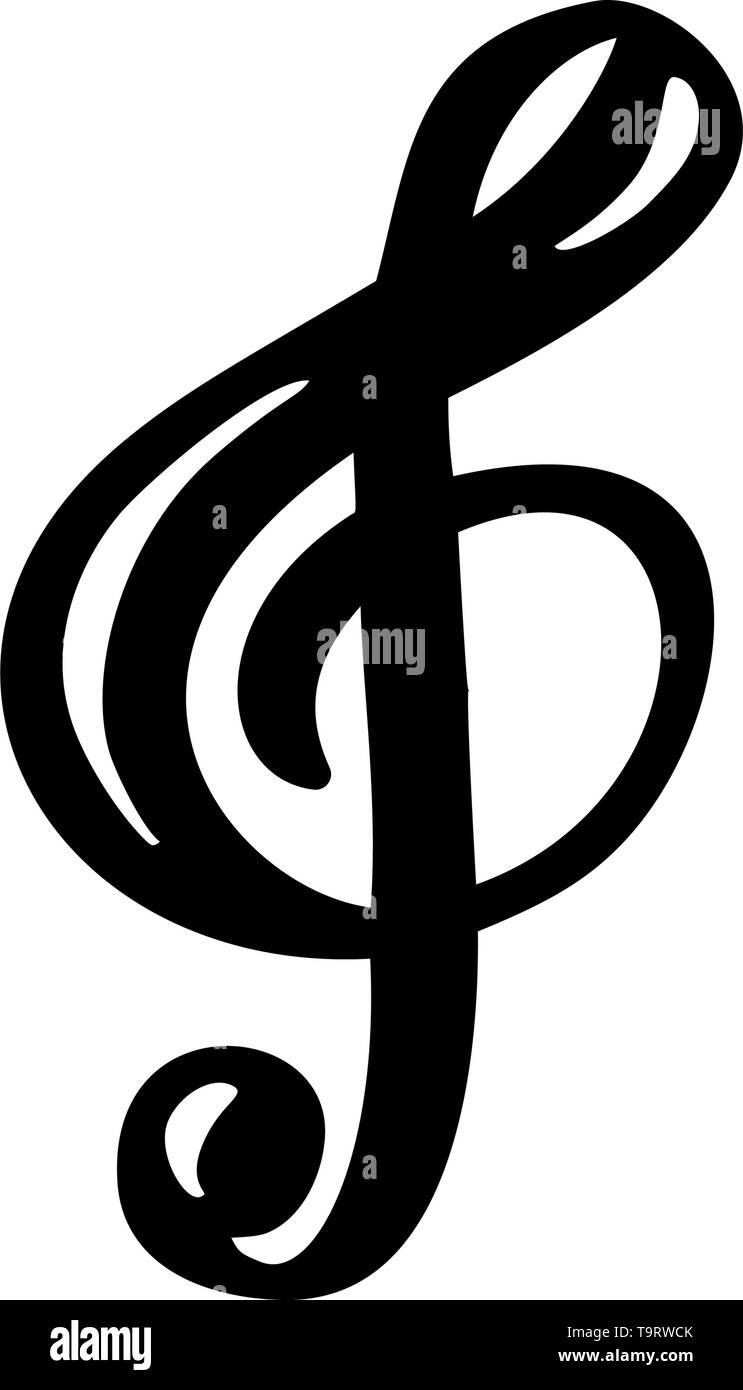 Hand drawn Music key logo and icon vector Illustration. Musical theme ...