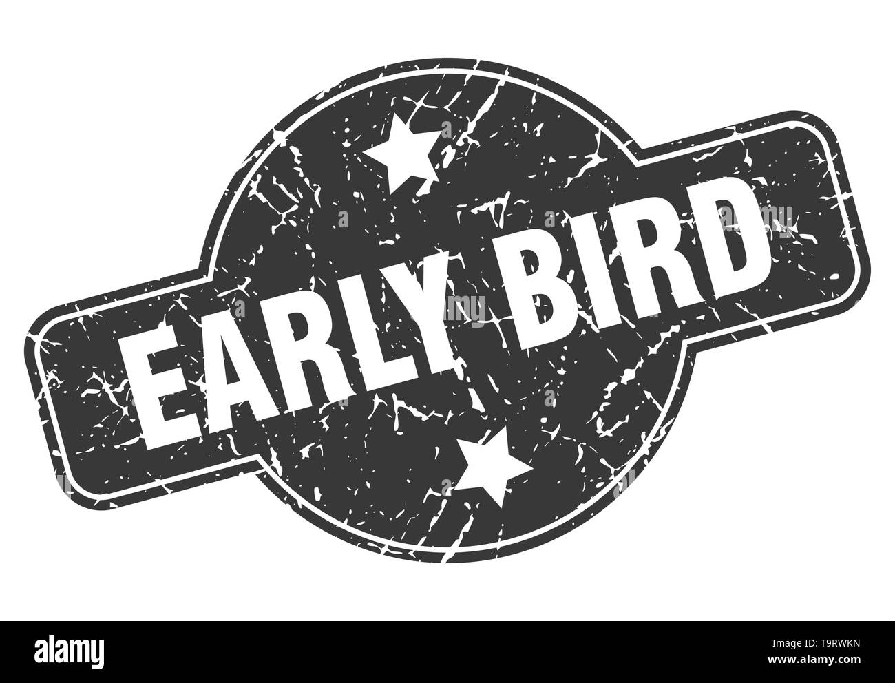 early bird round grunge isolated stamp Stock Vector Image & Art - Alamy