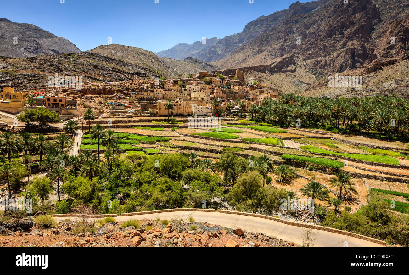 Village of Bilad Sayt in Al Hajar Mountains in the Sultanate of Oman ...