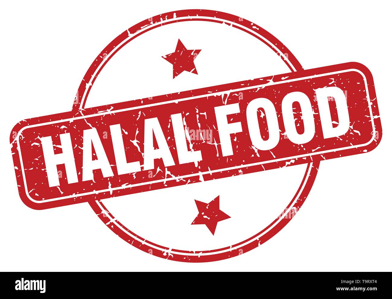 Halal food round red sticker hi-res stock photography and images - Alamy