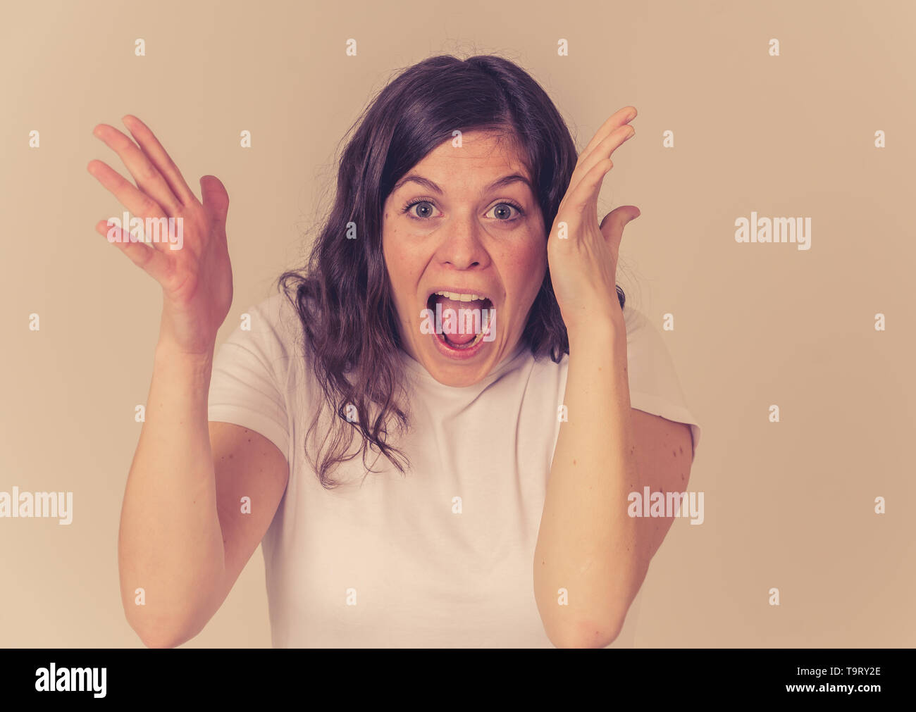 Facial Expression, Human Emotions and celebration. Portrait of ...