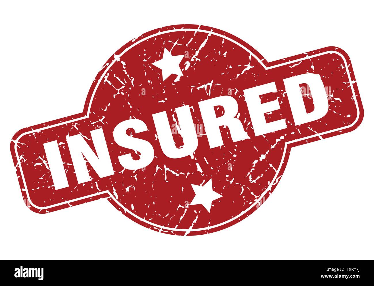 Insured red round stamp hi-res stock photography and images - Alamy