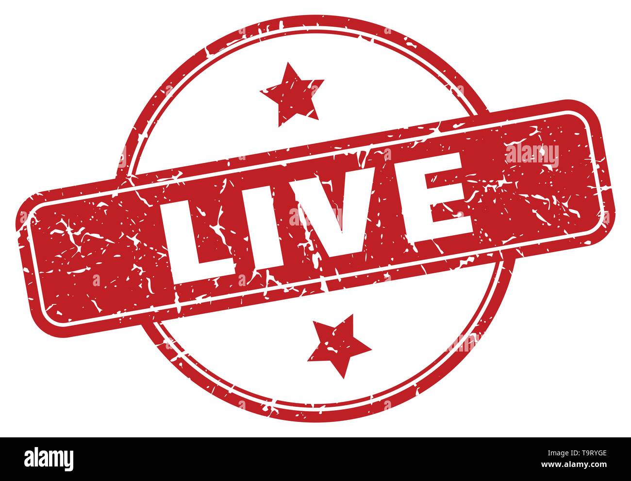 live vintage round isolated stamp Stock Vector Image & Art - Alamy