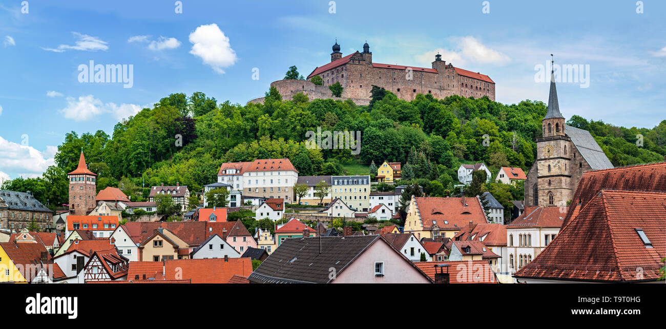 The townscape of Kulmbach with Plassenburg castle, Bavaria, Germany ...