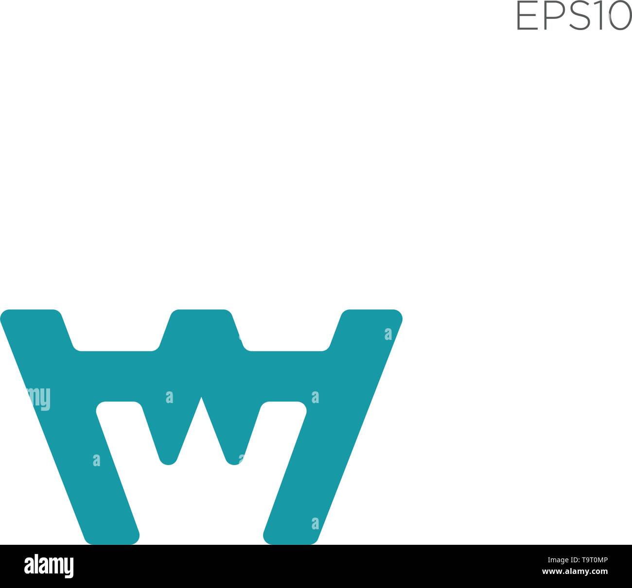 monogram initial w, w logo template black color vector illustration ...