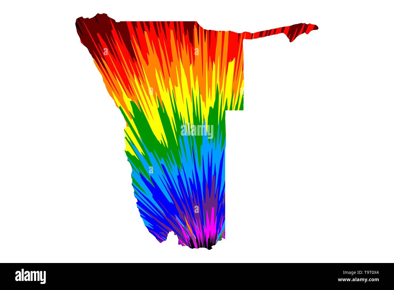 Namibia - map is designed rainbow abstract colorful pattern, Republic ...