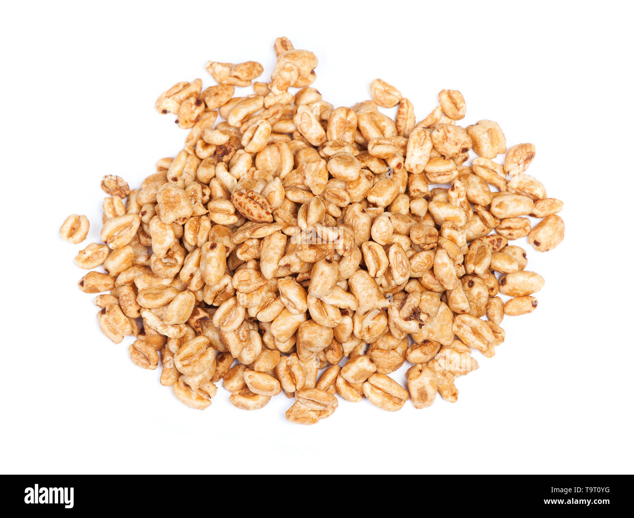 Heap of fluffy wheat grains isolated on white background Stock Photo ...