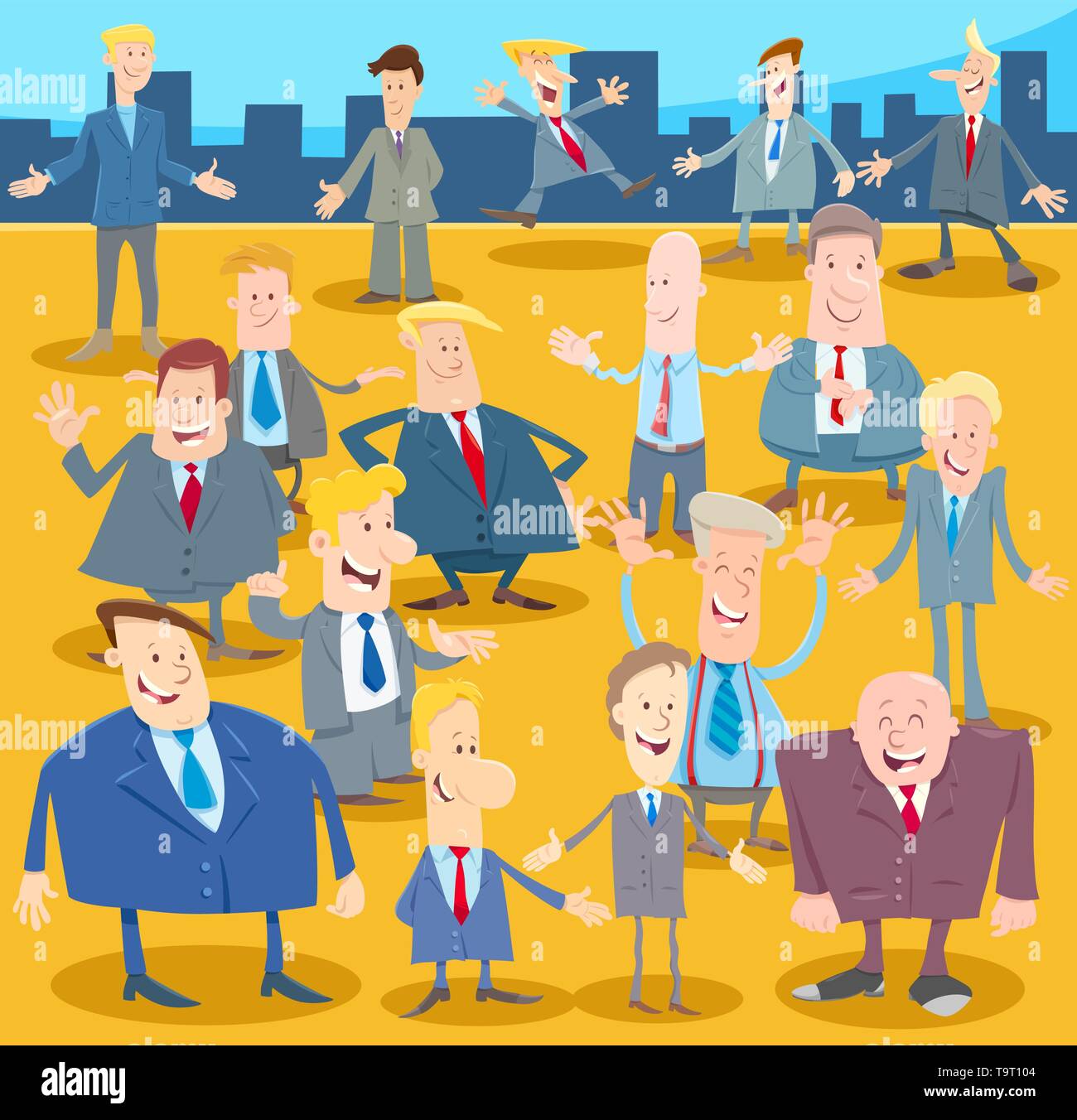 Group Of Men Cartoon