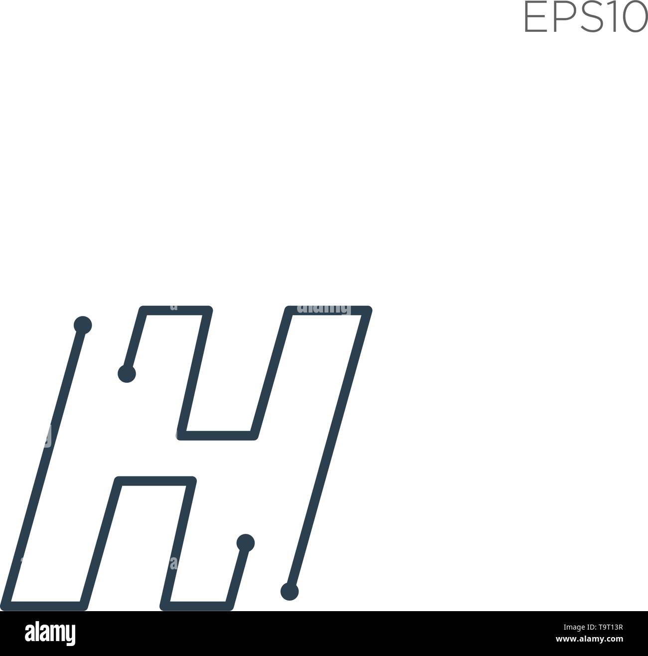 monogram initial h, h logo template black color vector illustration ...