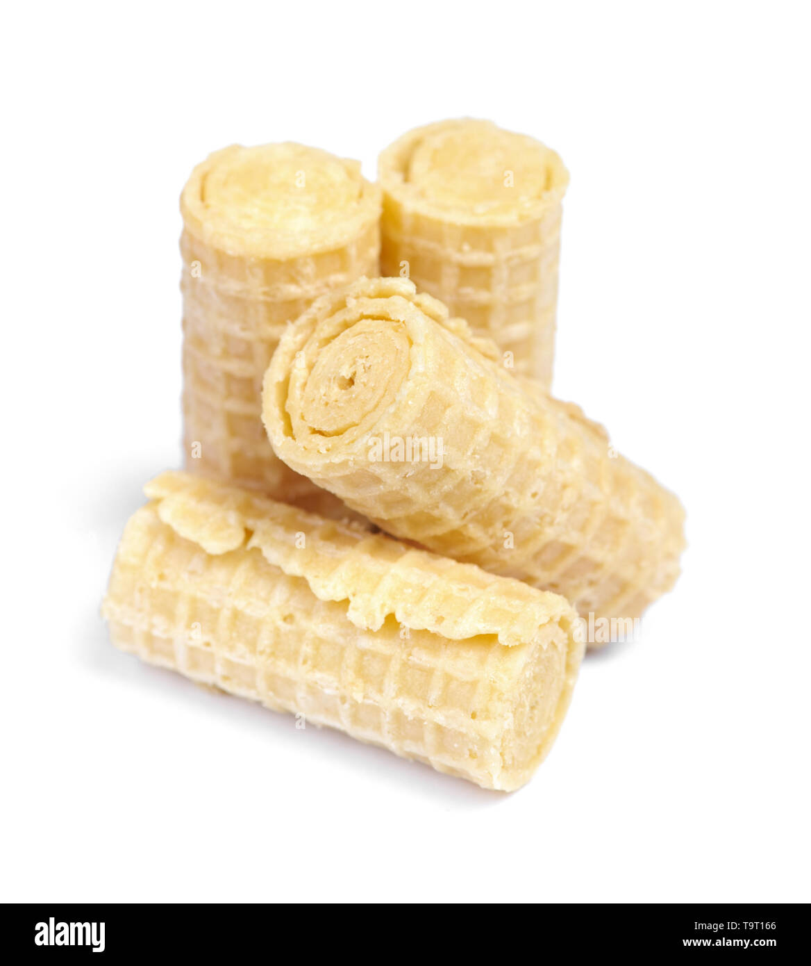 Group of wafer rolls isolated on white Stock Photo - Alamy