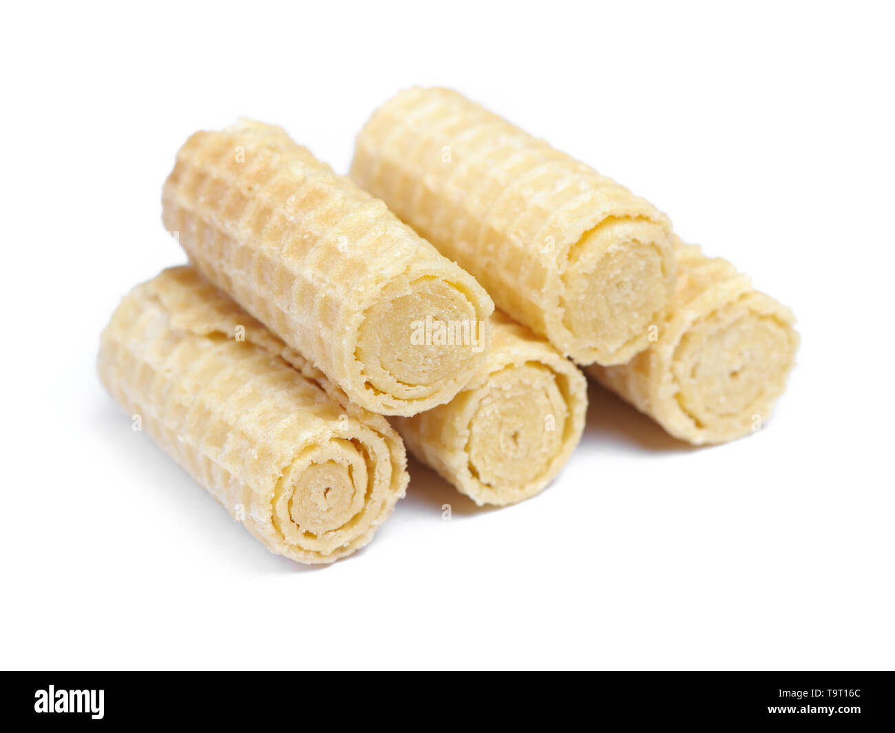 Group of wafer rolls isolated on white Stock Photo - Alamy