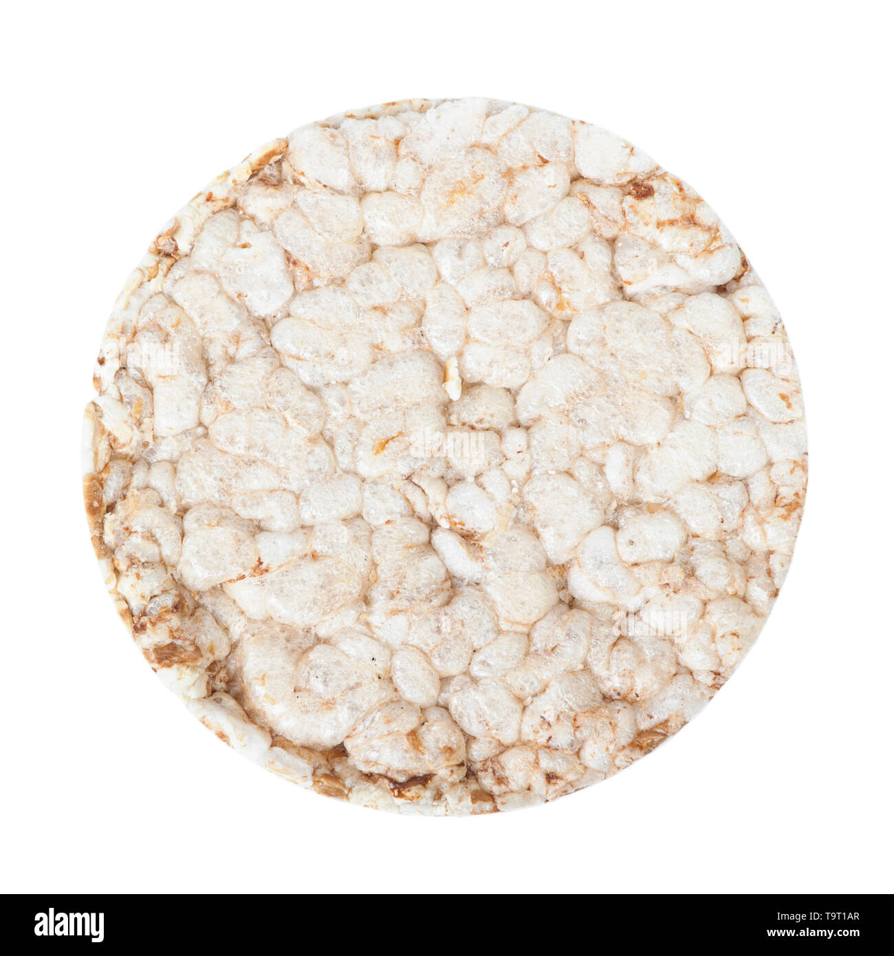 Dried diet crispy rice round bread isolated on white background Stock ...