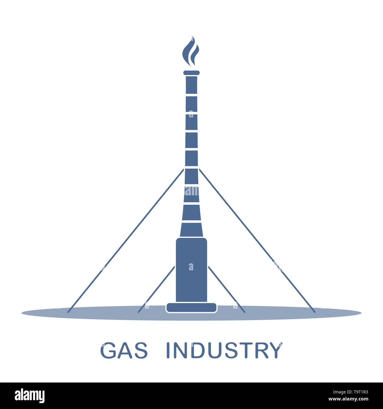 Vector illustration with equipment for gas production. Gas industry ...
