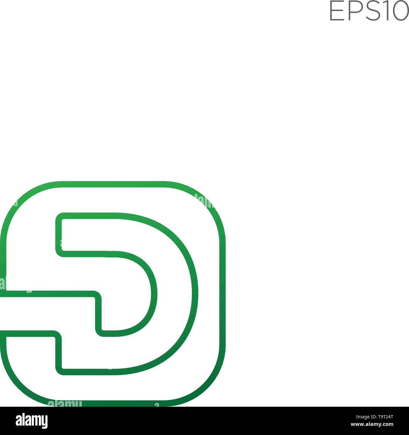 monogram initial d, d logo template black color vector illustration ...