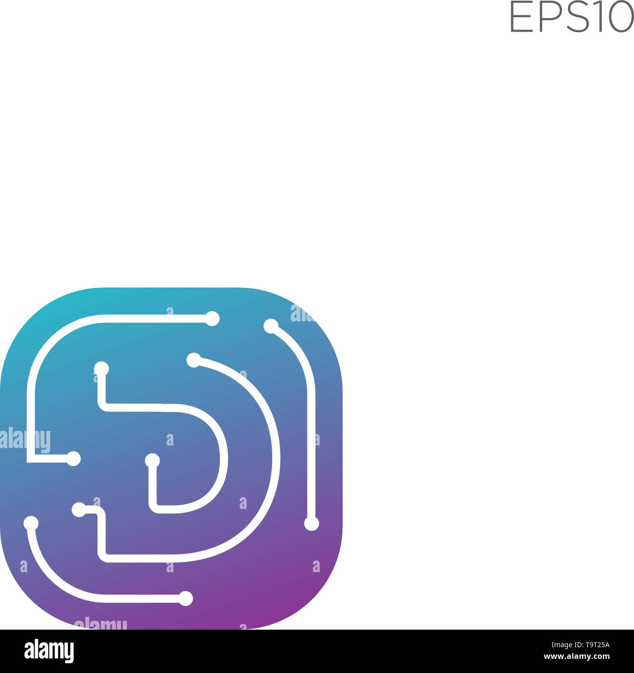 monogram initial d, d logo template black color vector illustration ...