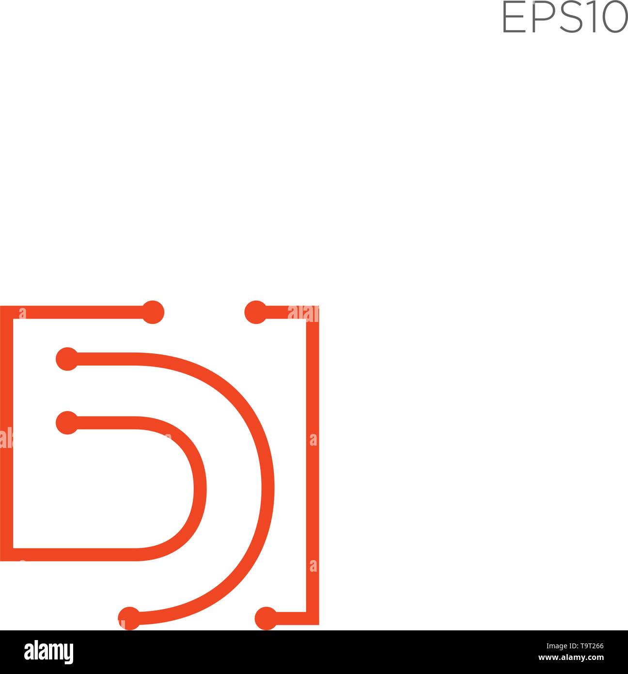 monogram initial d, d logo template black color vector illustration ...