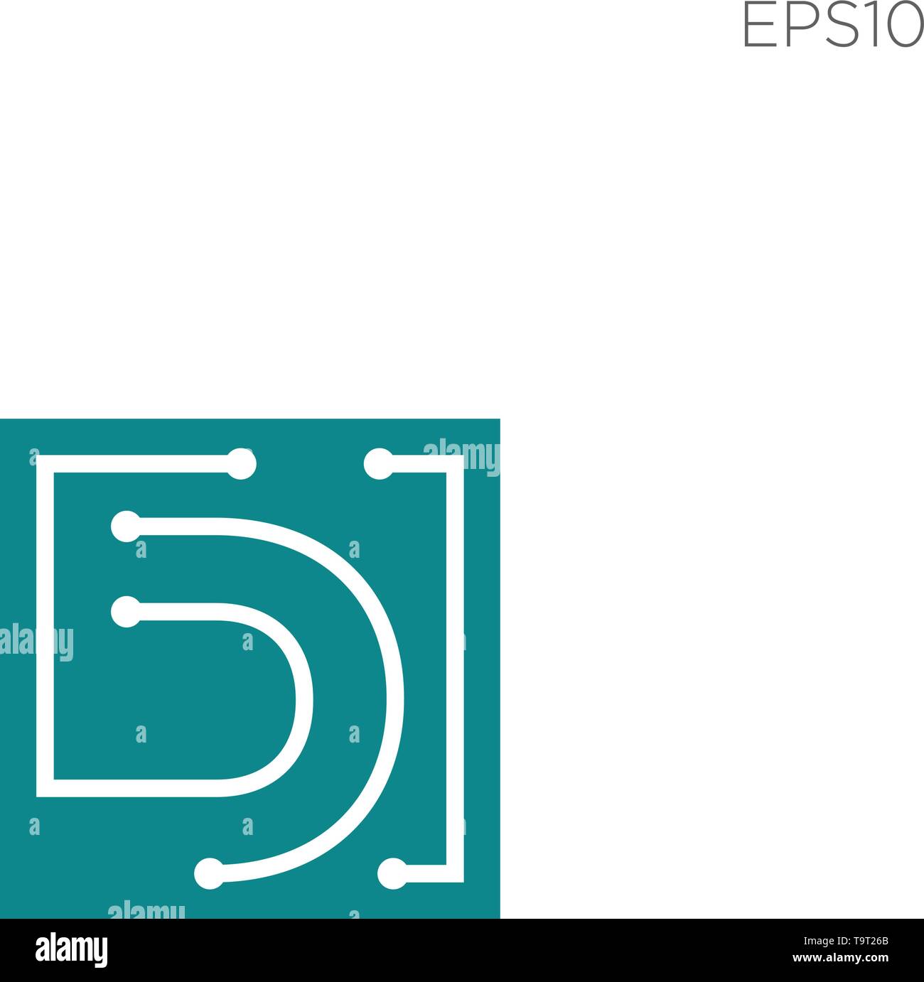 monogram initial d, d logo template black color vector illustration ...