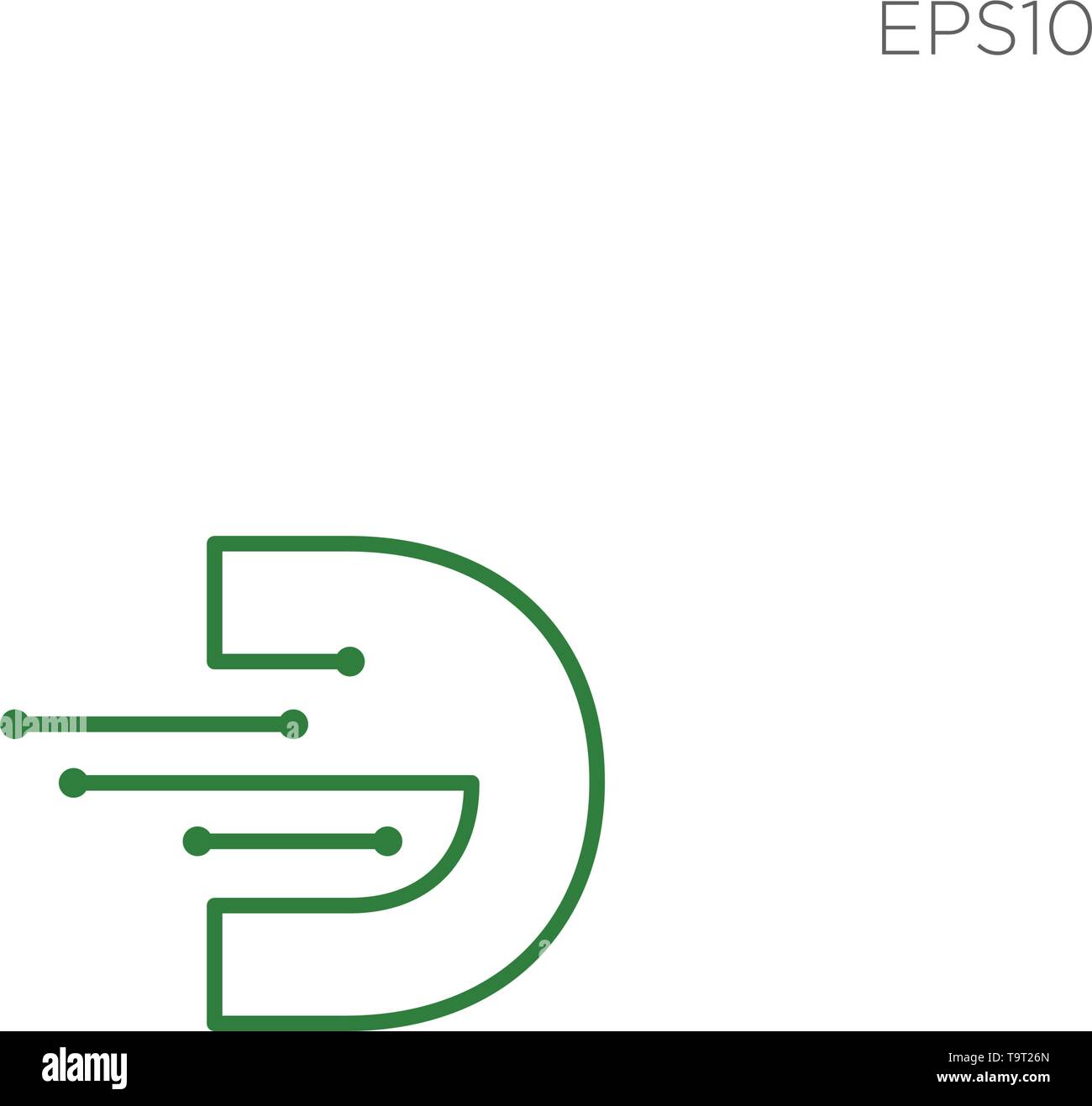 monogram initial d, d logo template black color vector illustration ...