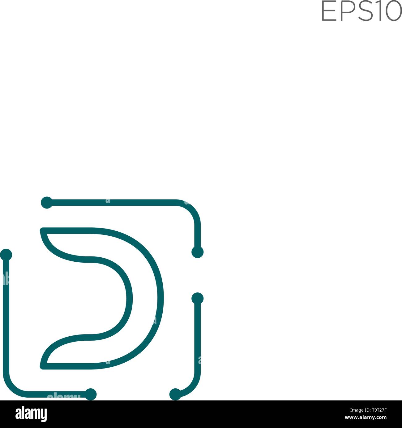 monogram initial d, d logo template black color vector illustration ...