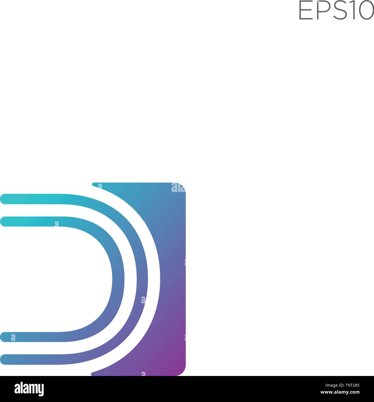 monogram initial d, d logo template black color vector illustration ...