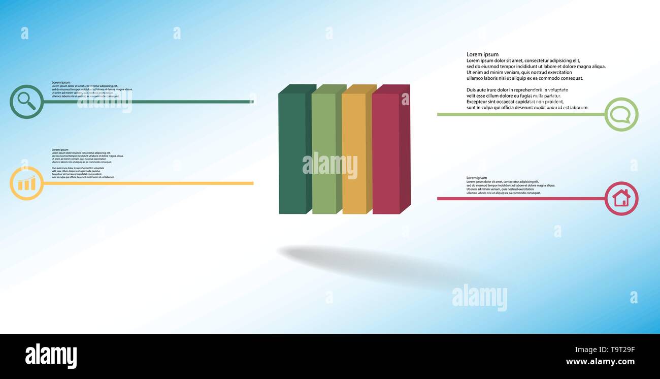 3D illustration infographic template. The embossed cube is vertically ...