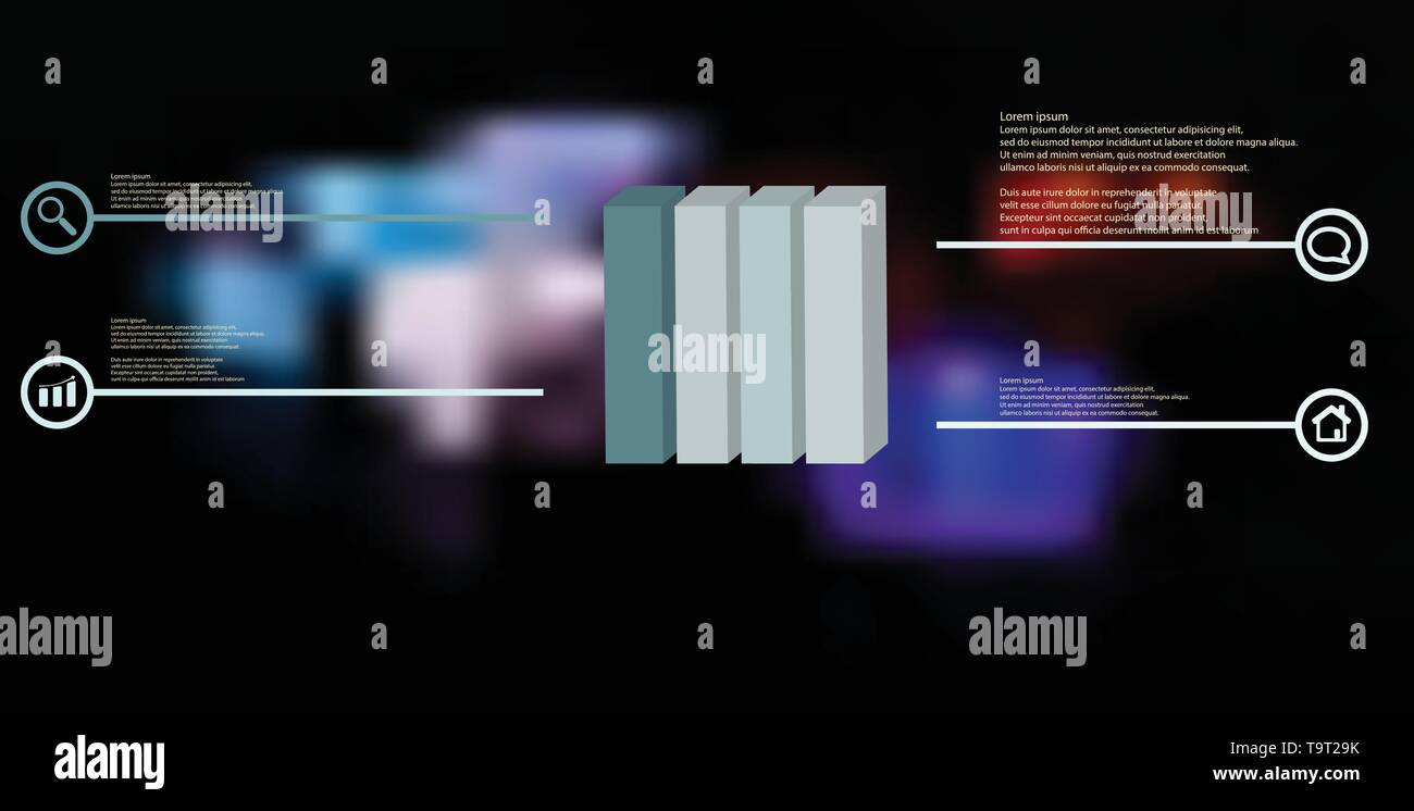 3D illustration infographic template. The embossed cube is vertically ...