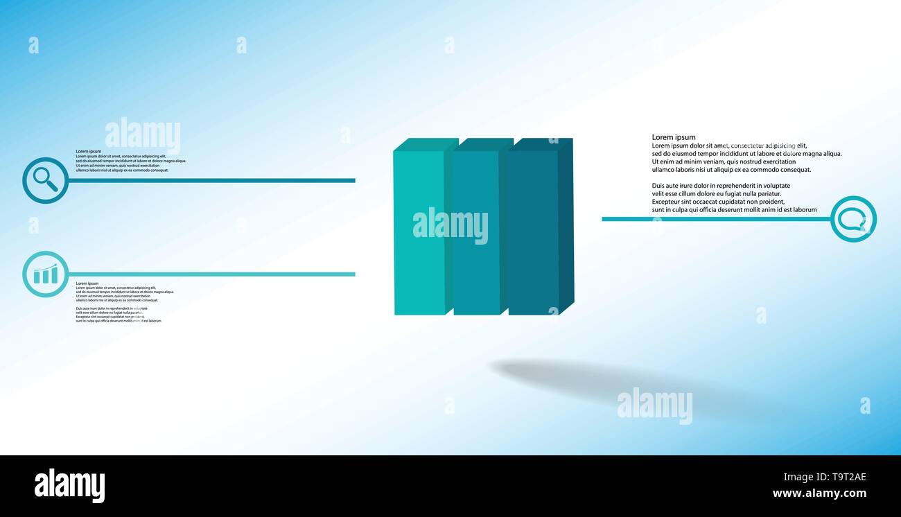 3D illustration infographic template. The embossed cube is vertically ...