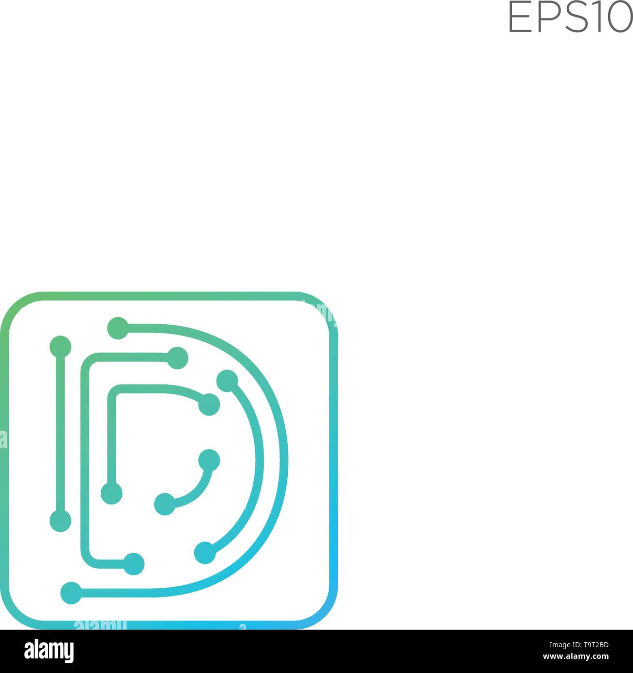 monogram initial d, d logo template black color vector illustration ...