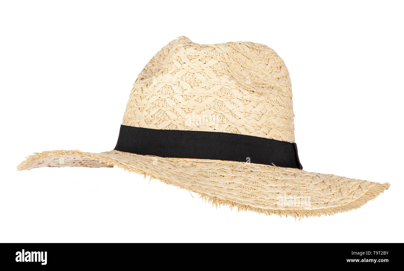 Summer straw hat isolated on white background Stock Photo - Alamy