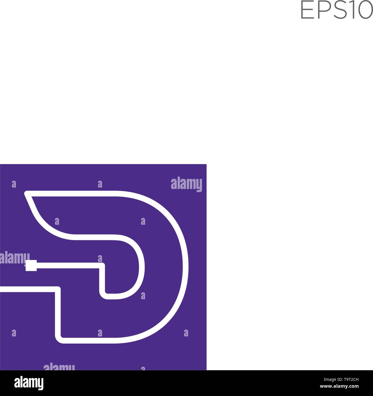 monogram initial d, d logo template black color vector illustration ...